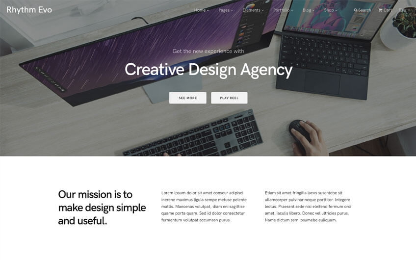 Rhythm — One & Multi Page Creative WordPress Theme
